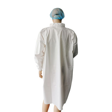 China Nonwoven Disposable Lab Coat Visitor Clothes with Front Snaps on ...