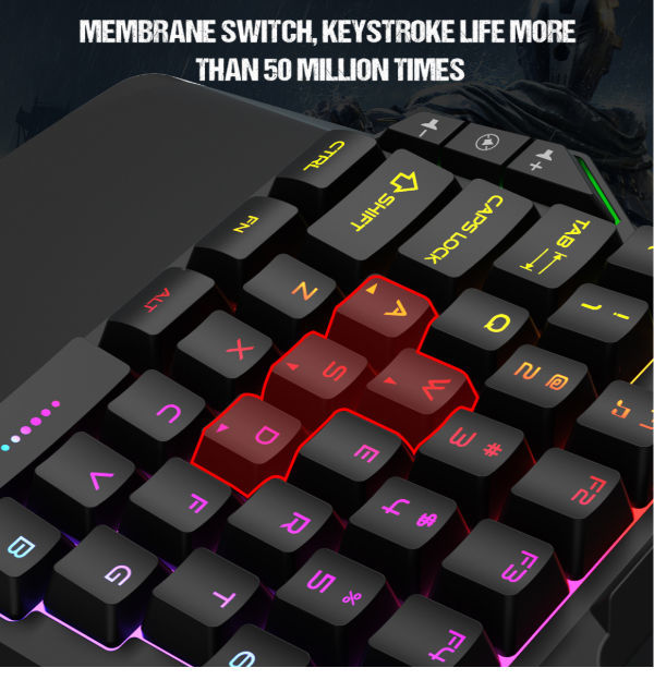 MeeTion KB015 35 Keys Ergonomic Multicolor Backlit Usb Wired Left One ...