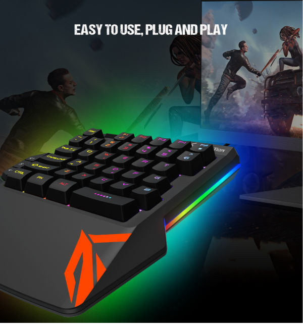 MeeTion KB015 35 Keys Ergonomic Multicolor Backlit Usb Wired Left One ...