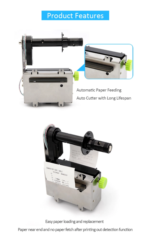 58mm thermal kiosk printer 2inch with auto cutter, panel printer kiosk ...