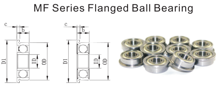 China MF126ZZ Flanged Shielded Bearing Miniature Ball Bearing 6x12x4 ...