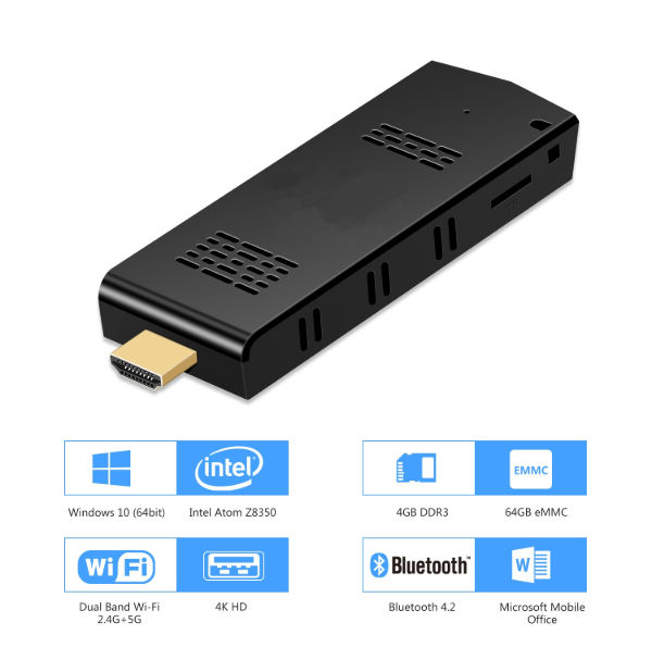 China Small Stick PC with Cherry Trail Z8350 Win 10 OS Intel Atom CPU ...