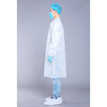China Non-woven fabric safety Protective clothing white lab coat ...
