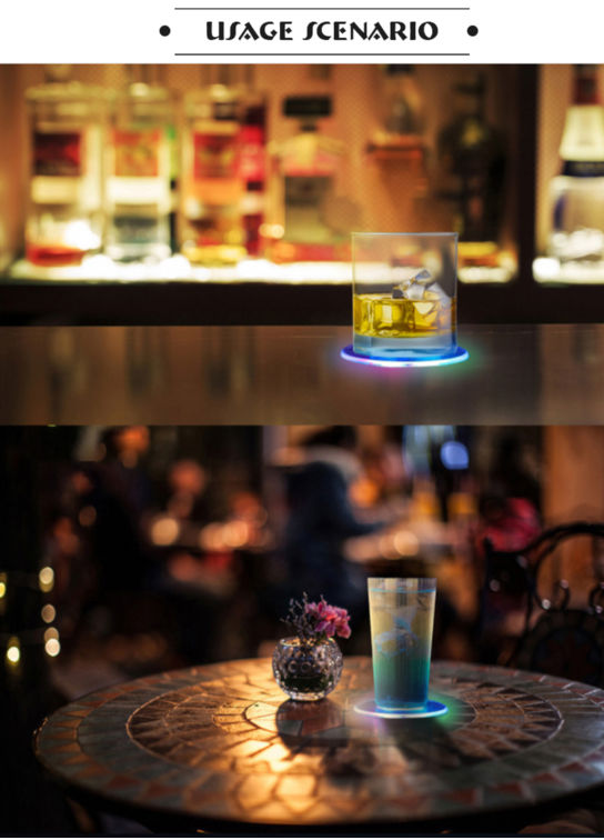 Promotion morden style hot selling LED coaster 7colorful light white ...