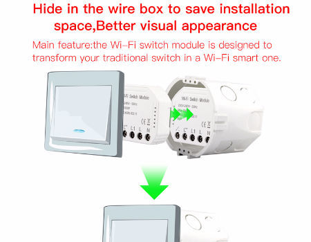 China 10A Max wifi smart switch module 2 gang 2 way smart switch box ...