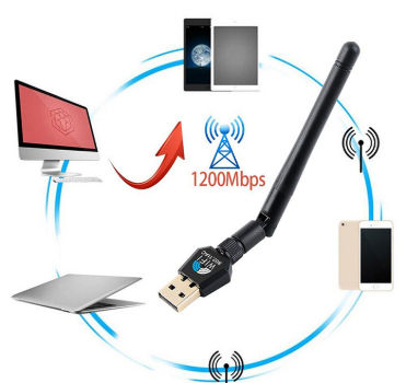 802.11AC 1200mbps 2.4Ghz 5.8Ghz Dual Band Wireless USB WiFi Adapter ...