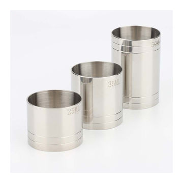 China New stainless steel jiggers bar wine measuring cup cylinder ...