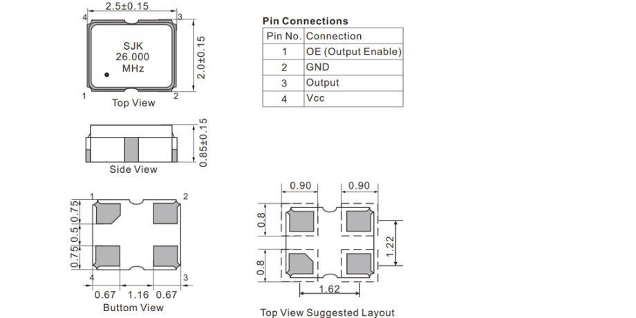 China 10-60MHz SMD 2520 TCXO /VC-TCXO SJK brand crystal oscillator on Global Sources,TCXO ...