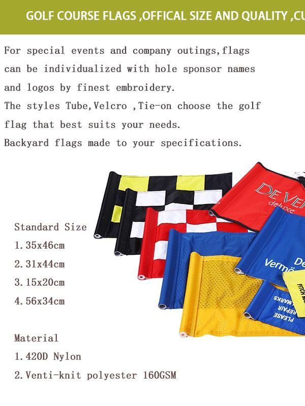 Embroidery Nylon Golf Course Tube Flags, Course Tube Flags Golf Course ...