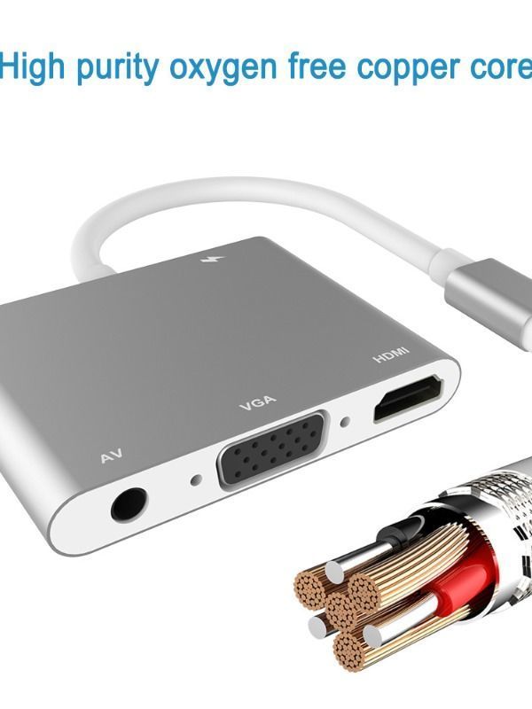 China 8 Pin to HDMI AV VGA Adapter Cable 5-in-1 for iPhone New/7/6/6S ...