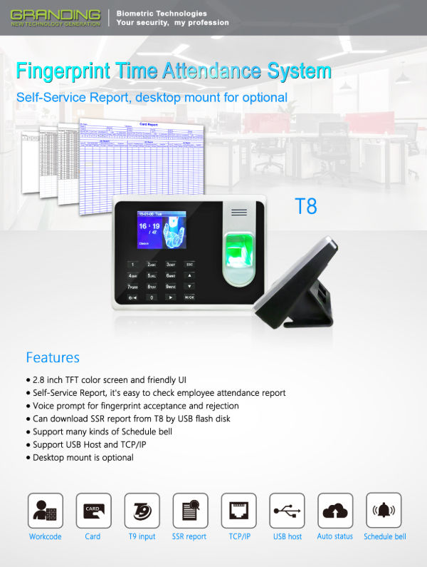 China Cheap and smart desktop fingerprint and card attendance system ...