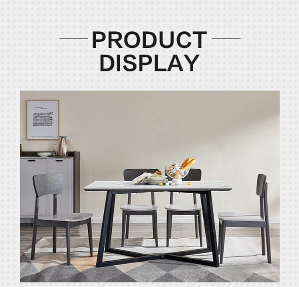 QuanU wood frame marble top dining table set with competitive price ...