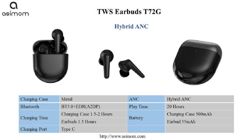 China Hybrid ANC TWS earbud, Active Noise Cancelling TWS earbud touch ...