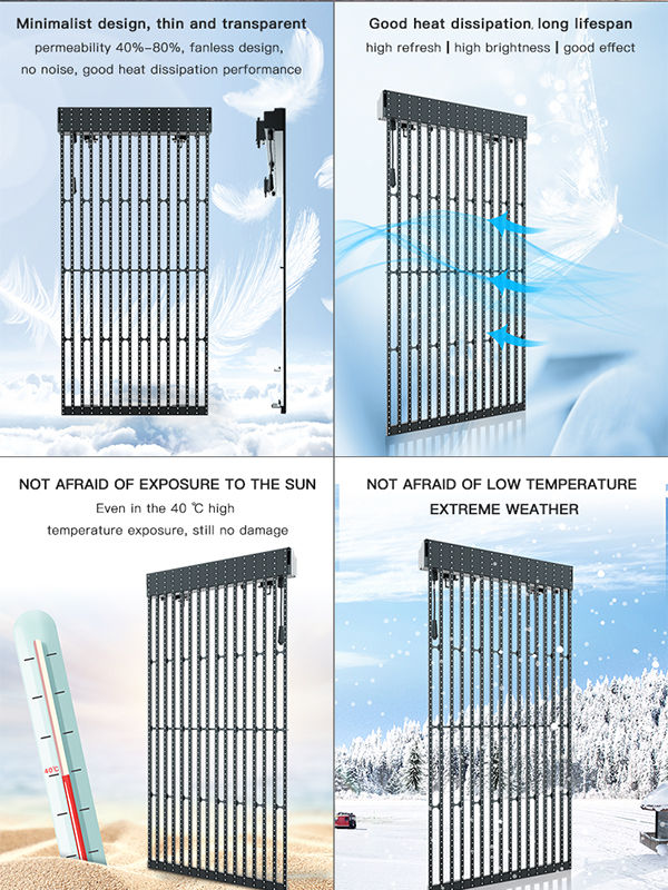 China Customed outdoor waterproof transparent led mesh advertising ...