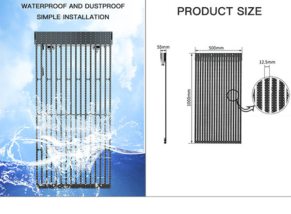 China Customed outdoor waterproof transparent led mesh advertising ...