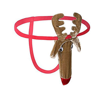 China New design sexy men's g-string, polyester Christmas reindeer ...