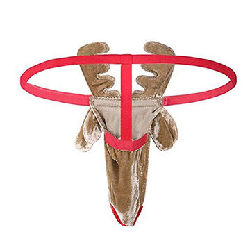 China New design sexy men's g-string, polyester Christmas reindeer ...