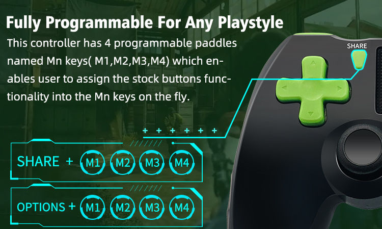 China Programmable Gaming Joystick Gamepad, Double Shock Wireless Macro ...