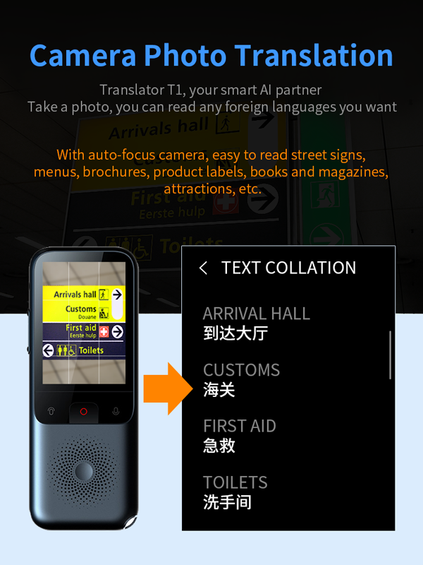 China Portable Smart AI Electronic Translator Record Voice Picture ...