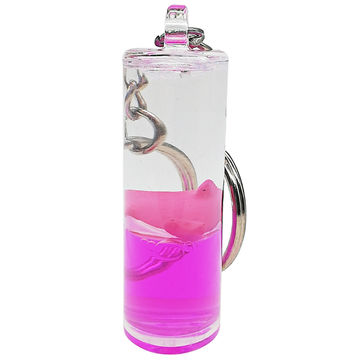 China Acrylic personalized cartoon floating cute bottle keychain liquid ...