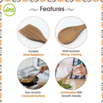 Taiwan 12 '' Colorful Bamboo Wooden Kitchen Utensils Set on Global ...