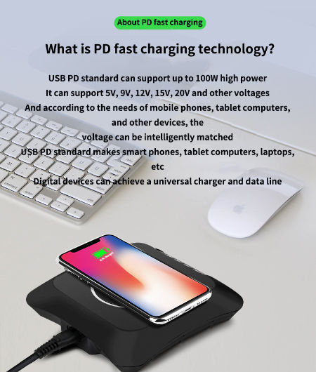 Wireless charging multiport USB charging stand mobile phone type-Cport ...