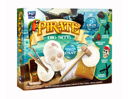 China Pirate Treasure Fossil Dig Kit for Kids Break Into 5 Treasure ...