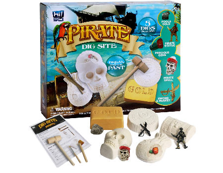 China Pirate Treasure Fossil Dig Kit for Kids Break Into 5 Treasure ...