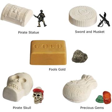 China Pirate Treasure Fossil Dig Kit for Kids Break Into 5 Treasure ...