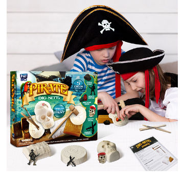 China Pirate Treasure Fossil Dig Kit for Kids Break Into 5 Treasure ...