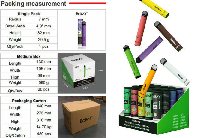 2021 Latest Factory Stock Offer 500 Puffs BalMY Disposable Vape Kit ...