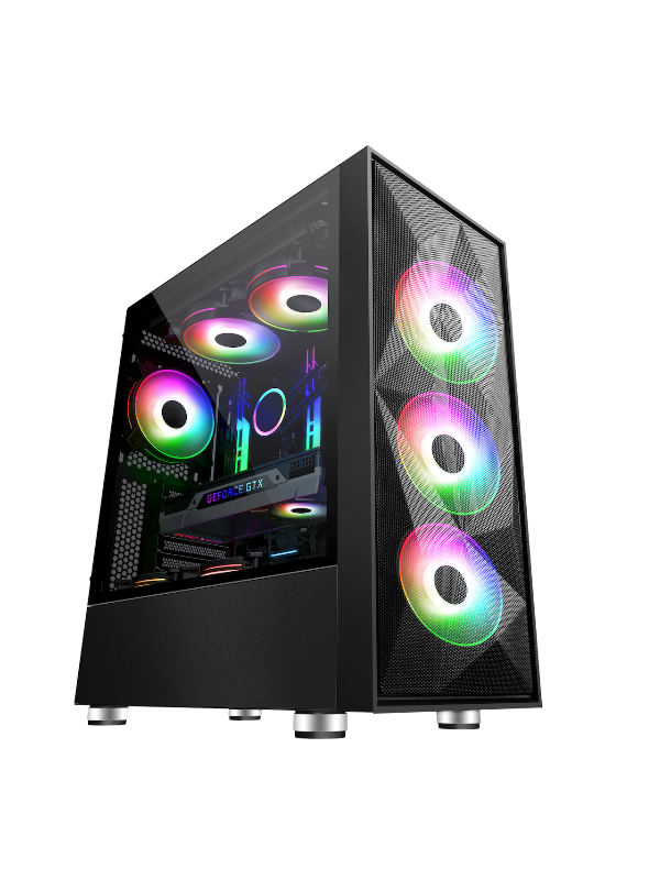 China SAMA 3708 diamond cutting metal mesh front panel gaming pc case ...