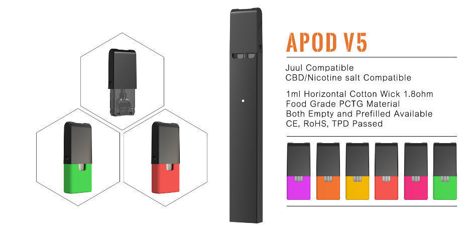 China Disposable 1ml Juul Compatible Vape Pod with 20 Flavors Prefilled ...