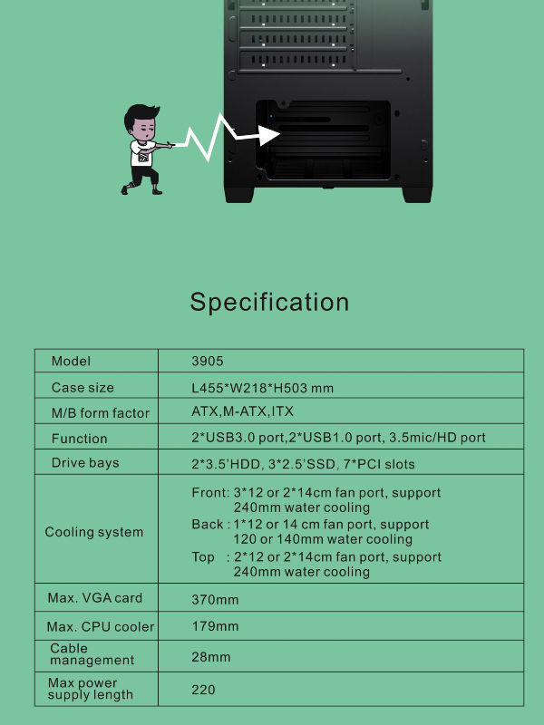 China SAMA 3705 gaming design with ARGB strip front panel Newest High ...