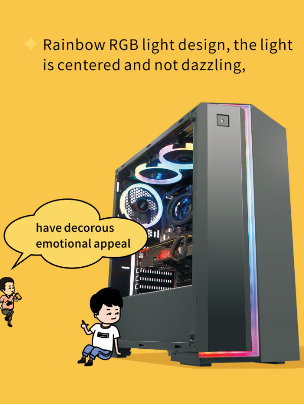 China SAMA 3906 popular ARGB gaming pc case with strong structure ARGB ...