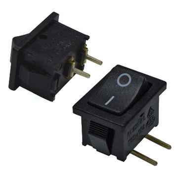 China Honyone right angle rocker switch, 2-pin 12A black housing CQC/UL ...