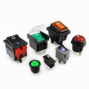 China Honyone right angle rocker switch, 2-pin 12A black housing CQC/UL ...