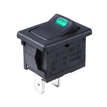 China Honyone right angle rocker switch, 2-pin 12A black housing CQC/UL ...