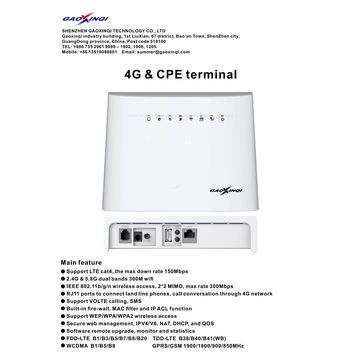 China 4G CPE CAT4, 2.4G & 5.8G dual bands 300M wifi on Global Sources ...