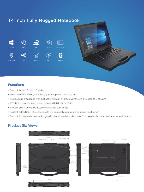 14 inch Full-rugged Netbook, 14 inch Full rugged Notebook Rugged laptop ...