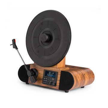 China Wood Vertical Vinyl Record Player with Bluetooth DAB FM Radio ...