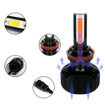 China All in one led headlight L5 6000k h11 h4 h7 hb3 h4b 6000lm fog ...