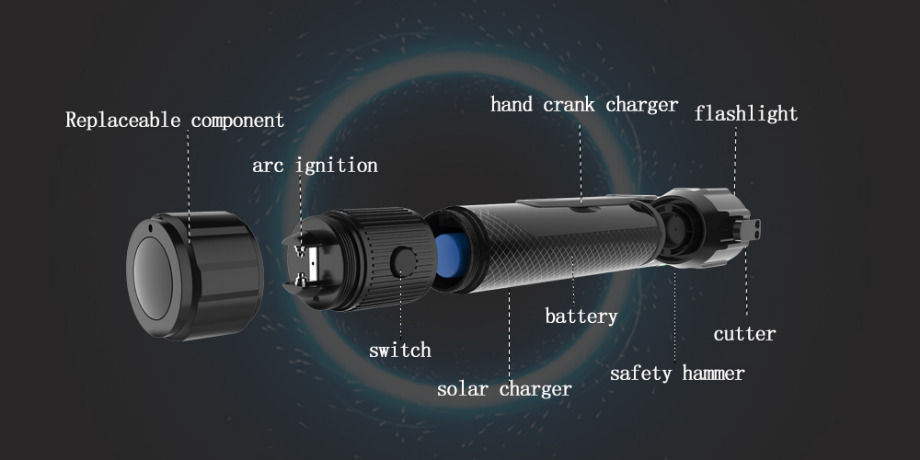 China High Quality Emergency Multi Torch Tool led dynamo flashlight ...