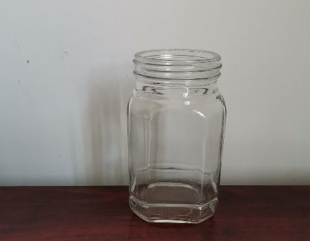 420ml recycled white glass honey jar with plastic cap, glass bottle ...