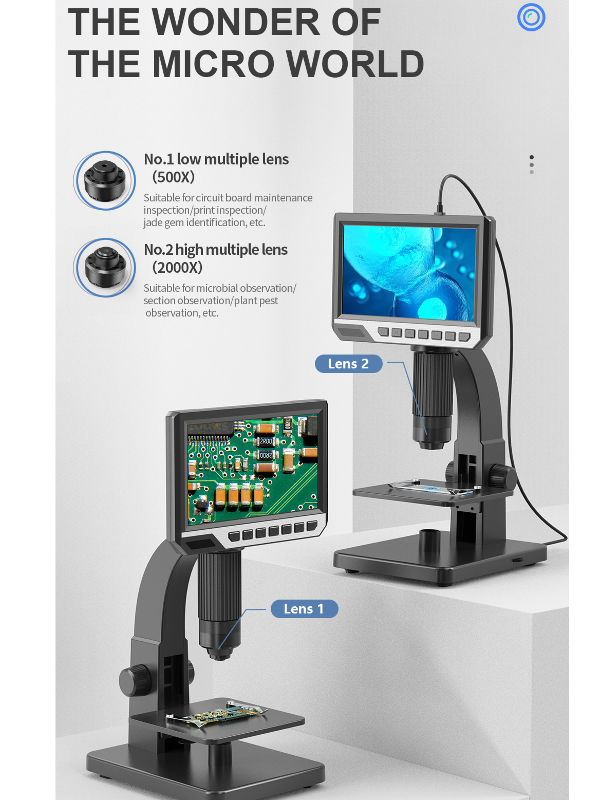 Inskam 315 12MP-2000X-7inch IPS student digital zoom microscope with ...