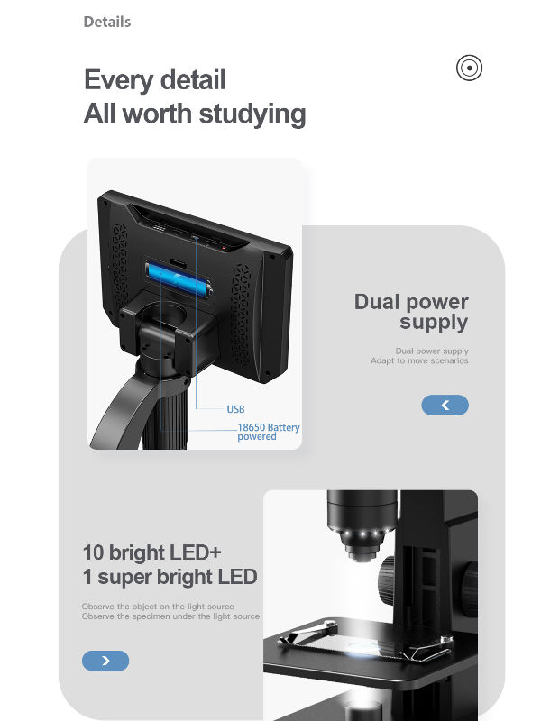 Inskam 315 12MP-2000X-7inch IPS student digital zoom microscope with ...