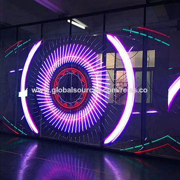 China Indooor transparent LED screen P4.81 flexible curtain LED video ...