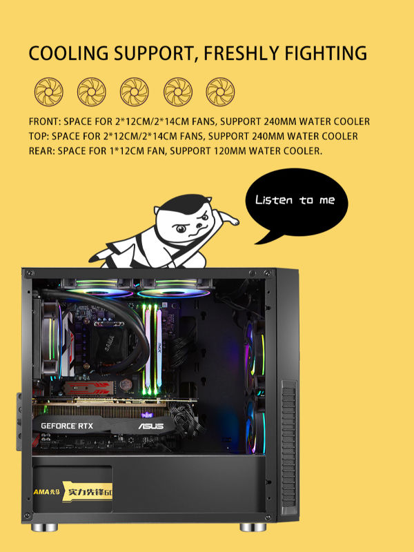 China SAMA hot selling M1 gaming pc case desktop computer cabinet MATX ...