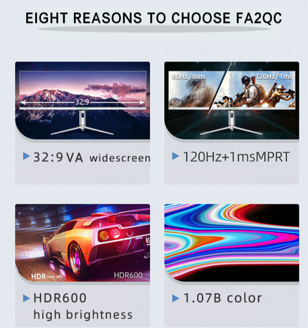 High quality large screen 44 inch gaming monitor FA2QC 120hz 2k with ...