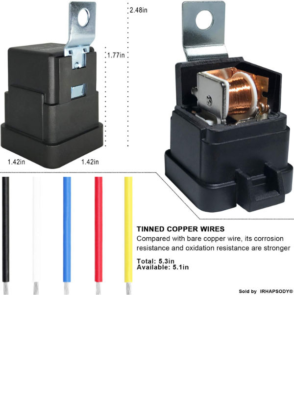 China 12V DC 5-Pin SPDT 80/60AMP Waterproof Relay with Harness - Heavy ...